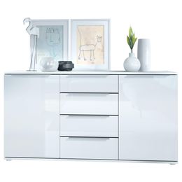 Vladon SIDEBOARD Porto Wei&szlig; Hochglanz