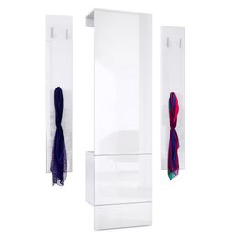 Vladon GARDEROBE Hollywood Wei&szlig; Hochglanz