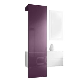 Vladon GARDEROBE Carlton Paneel in Brombeer Hochglanz