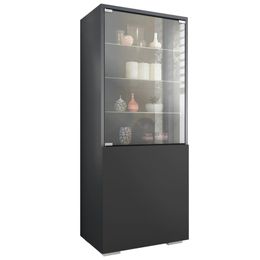 Vladon VITRINE Granada Schwarz matt