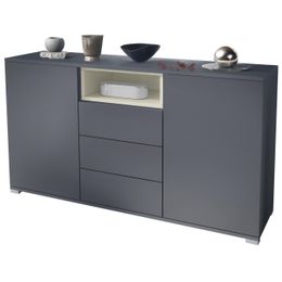 Vladon SIDEBOARD Skadu Creme Hochglanz