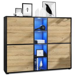 Vladon HIGHBOARD Cuba T&uuml;ren in Eiche Natur