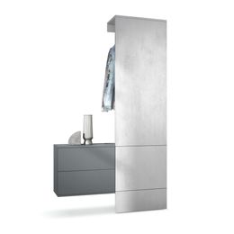 Vladon GARDEROBE Carlton Paneel in Beton Oxid Optik