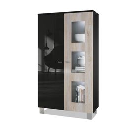 Vladon VITRINE Denjo T&uuml;r in Eiche Nordic