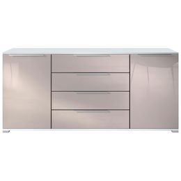 Vladon SIDEBOARD Linio Sandgrau Hochglanz