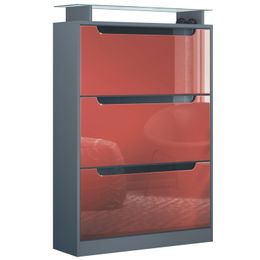 Vladon SCHUHSCHRANK Space Bordeaux Hochglanz