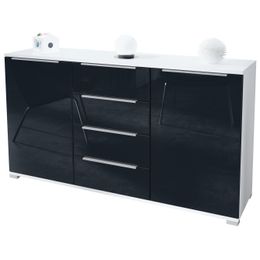 Vladon SIDEBOARD Linio Schwarz Hochglanz