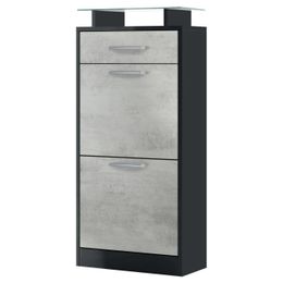 Vladon SCHUHSCHRANK Loret Front in Beton Oxid Optik