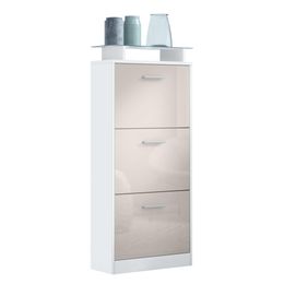 Vladon SCHUHSCHRANK Lavia Front in Sandgrau Hochglanz