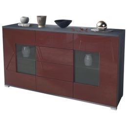 Vladon SIDEBOARD Gr&ouml;mitz Bordeaux Hochglanz