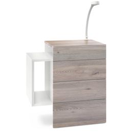 Vladon NACHTTISCH Queens Front in Eiche Nordic