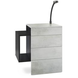 Vladon NACHTTISCH Queens Front in Beton Oxid Optik