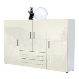 Vladon HIGHBOARD Nora Front in Creme Hochglanz