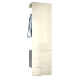 Vladon GARDEROBE Carlton Paneel in Creme Hochglanz