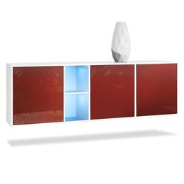 Vladon SIDEBOARD Cuba T&uuml;ren in Bordeaux Hochglanz