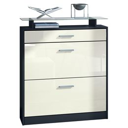 Vladon SCHUHSCHRANK Loret Front in Creme Hochglanz