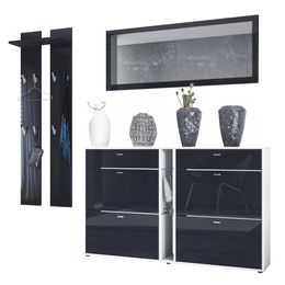 Vladon GARDEROBE Orlando Schwarz Hochglanz