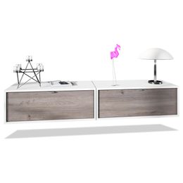 Vladon LOWBOARD Lana Fronten in Eiche Nordic