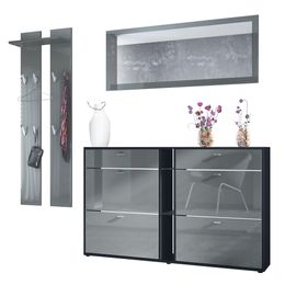 Vladon GARDEROBE Orlando Grau Hochglanz