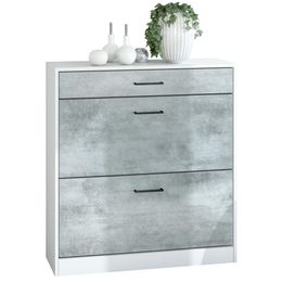 Vladon SCHUHSCHRANK Elvas Front in Beton Oxid Optik