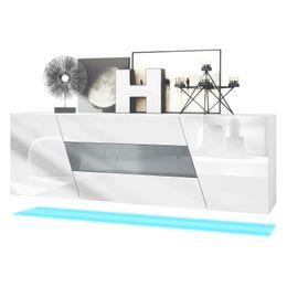 Vladon SIDEBOARD Houston Grau Hochglanz