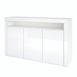 Vladon SIDEBOARD Valencia Wei&szlig; Hochglanz / Wei&szlig; Hochglanz