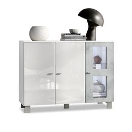 Vladon SIDEBOARD Denjo T&uuml;r in Beton Oxid Optik