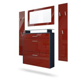 Vladon GARDEROBE Malea Fronten in Bordeaux Hochglanz