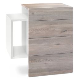 Vladon NACHTTISCH Queens Front in Eiche Nordic