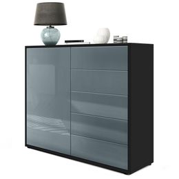 Vladon KOMMODE Ben Front in Grau Hochglanz