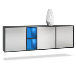 Vladon SIDEBOARD Cuba T&uuml;ren in Hellgrau seidenmatt