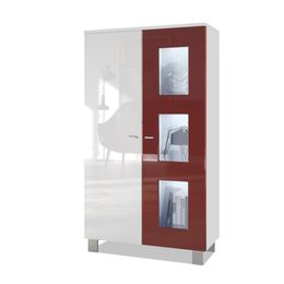 Vladon VITRINE Denjo T&uuml;r in Bordeaux Hochglanz