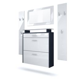 Vladon GARDEROBE Malea Fronten in Wei&szlig; Hochglanz