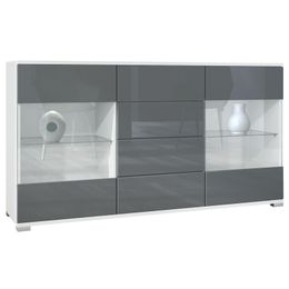 Vladon SIDEBOARD Bari Grau Hochglanz
