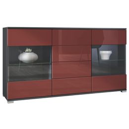 Vladon SIDEBOARD Bari Bordeaux Hochglanz