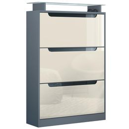 Vladon SCHUHSCHRANK Space Creme Hochglanz