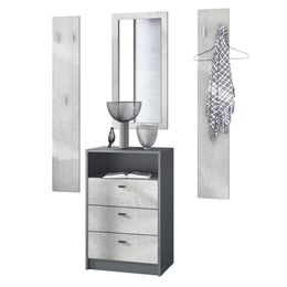 Vladon GARDEROBE Pino Beton Oxid Optik