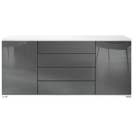 Vladon SIDEBOARD Faro Grau Hochglanz