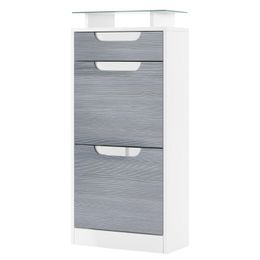 Vladon SCHUHSCHRANK Fiesta Avola-Anthrazit / Wei&szlig; Hochglanz