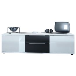 Vladon LOWBOARD Linio Schwarz Hochglanz