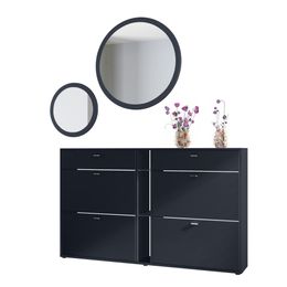 Vladon GARDEROBE Florence Schwarz matt