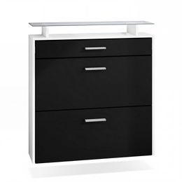 Vladon SCHUHSCHRANK Malea Front in Schwarz matt