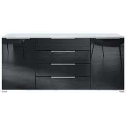 Vladon SIDEBOARD Linio Schwarz Hochglanz