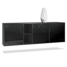 Vladon SIDEBOARD Cuba T&uuml;ren in Schwarz Hochglanz