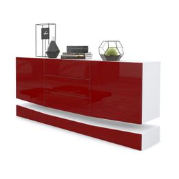 Vladon SIDEBOARD City Fronten in Bordeaux Hochglanz