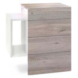 Vladon NACHTTISCH Queens Front in Eiche Nordic