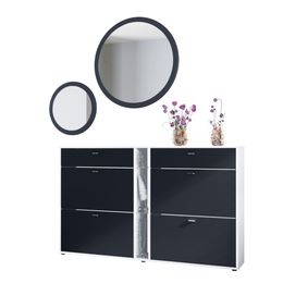 Vladon GARDEROBE Florence Schwarz matt