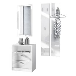 Vladon GARDEROBE Pino Wei&szlig; Hochglanz