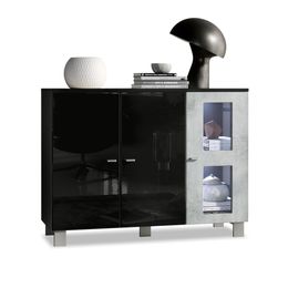 Vladon SIDEBOARD Denjo T&uuml;r in Beton Oxid Optik