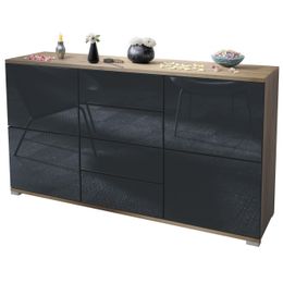 Vladon SIDEBOARD Rova Schwarz Hochglanz